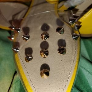 Tiara | Shoes | Tiara Mustard Yellow Clear Toe Spike Design Shoe | Poshmark
